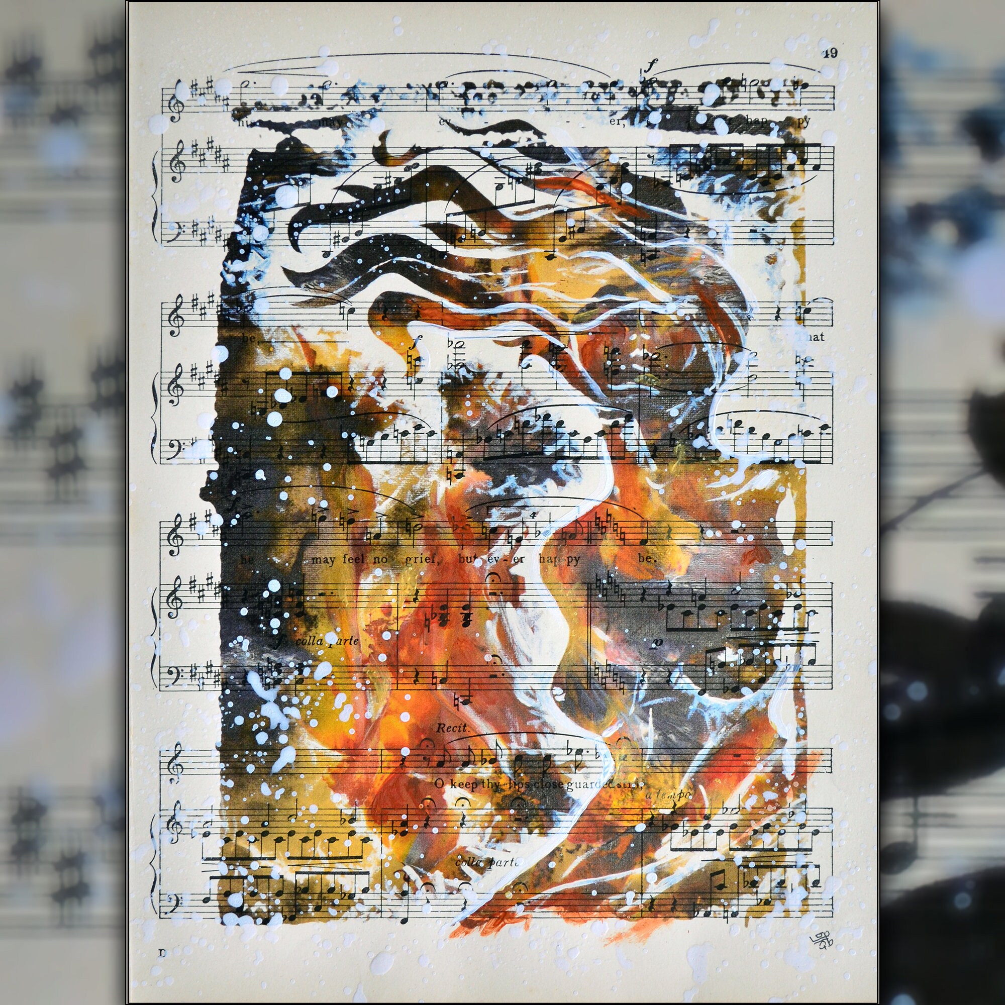 Dirty Wind Collage Art on Vintage Music Sheet Page - Etsy