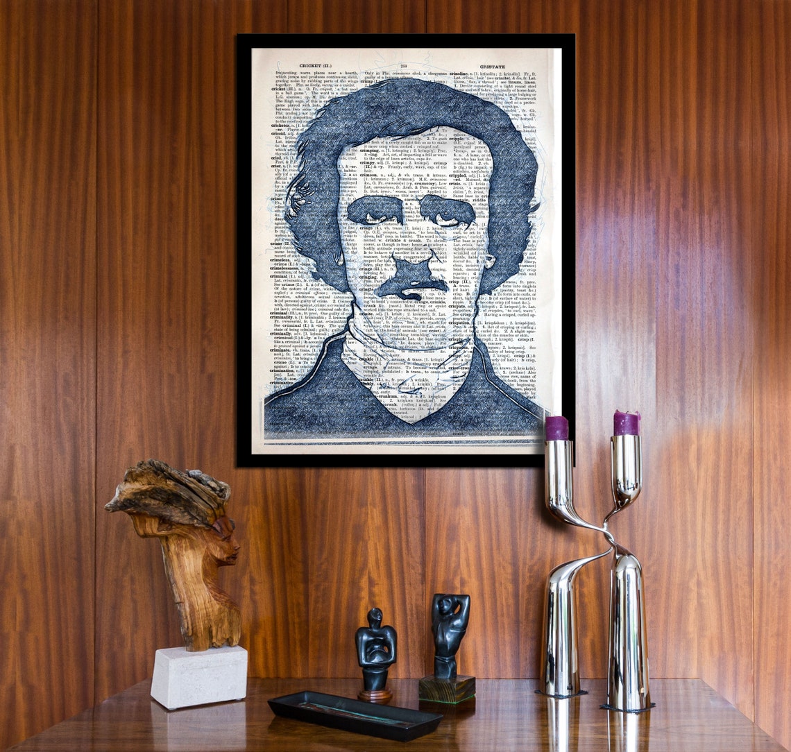 Edgar Allan Poe Literary Poster Goth Gift Modern Poster | Etsy