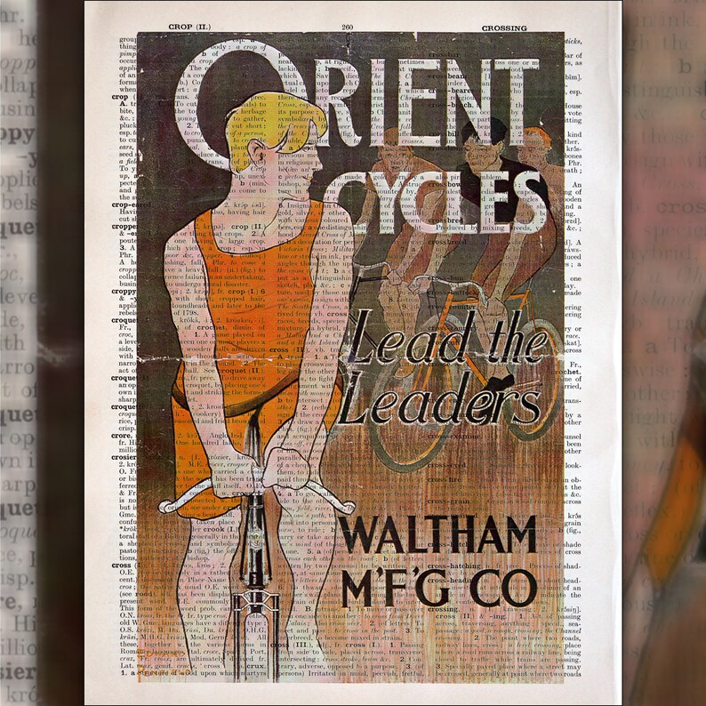 Orient Cycles Poster Literary Gift Art Nouveau Gift Real | Etsy