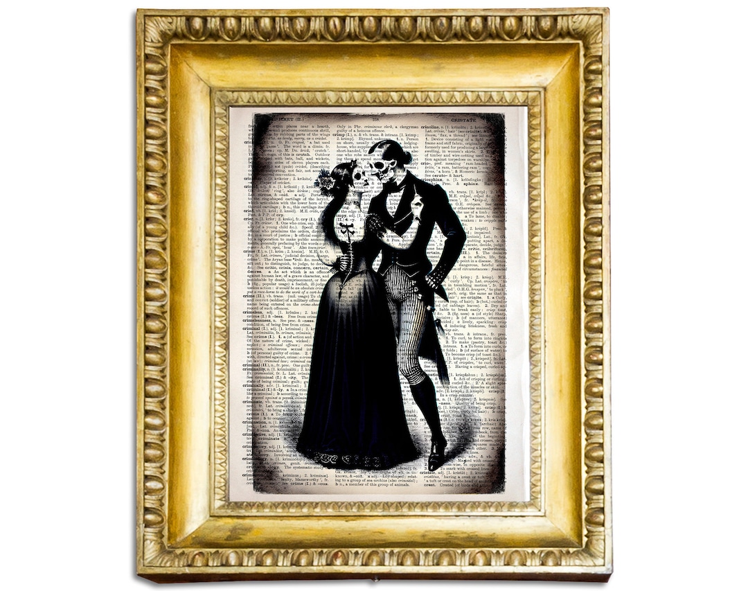 Dancing Skeletons Embrace Lovers: Victorian Gothic Decor and Dark ...