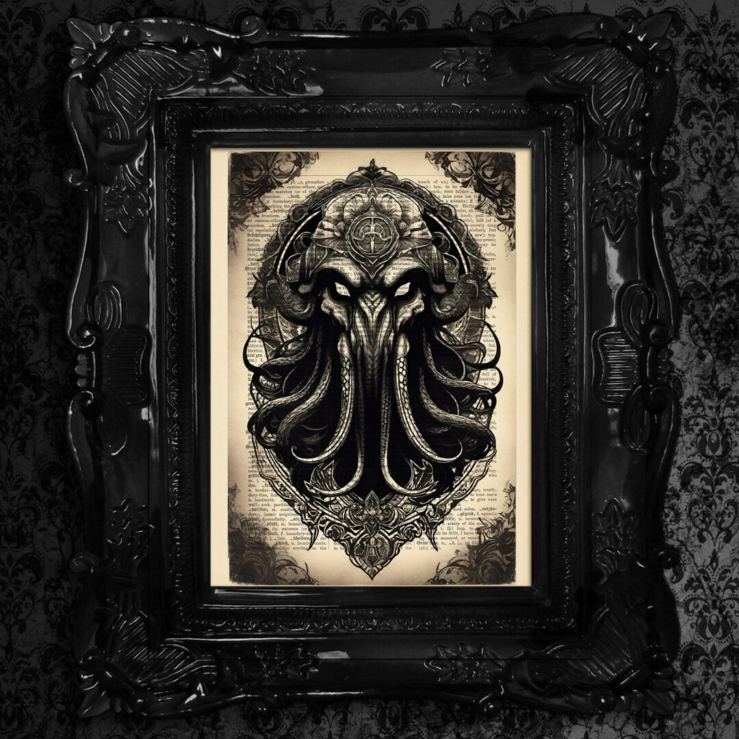 Cthulhu Gothic Reverie Dictionary Art Print – Horror Victorian Surreal ...