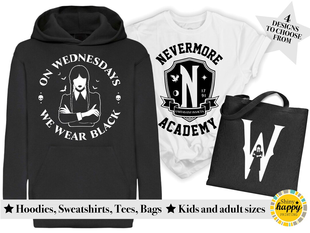 Wednesday Inspired Hoodies Sweatshirts T-shirts and Bags - Etsy UK