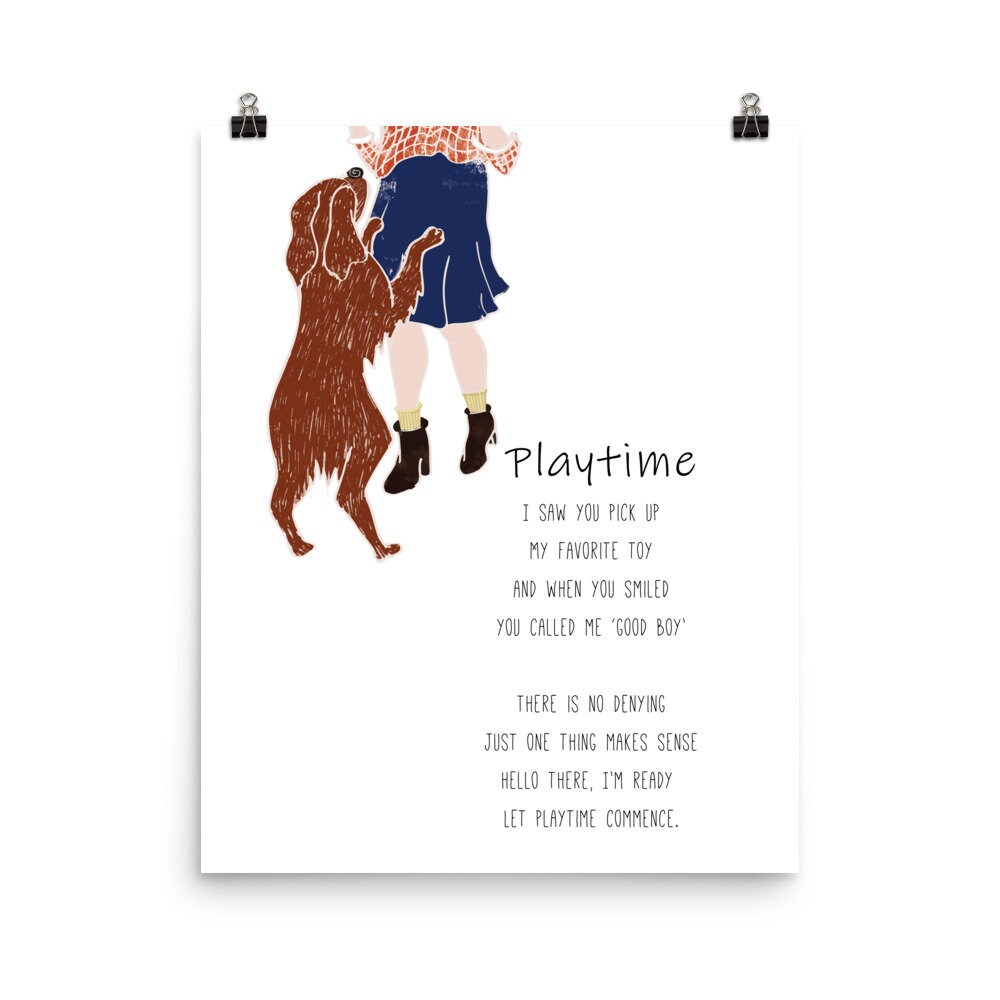 Playtime Dog Poem Illustrated Dog Poem Poster - Etsy