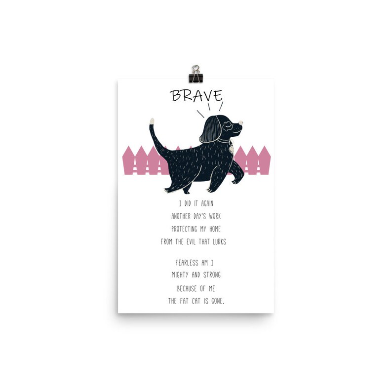Brave Cute Illustrated Dog Poem Print - Etsy