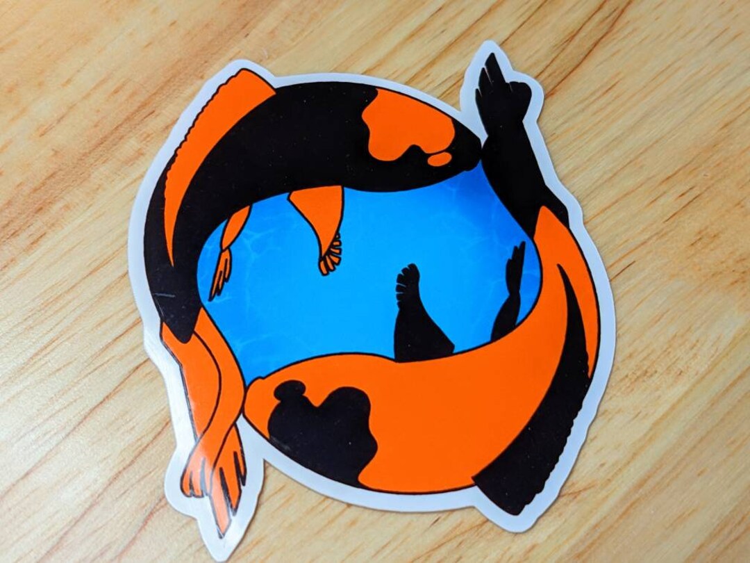 Koi Fish Vinyl Sticker, Yin and Yang Sticker, Japanese Style Decal ...