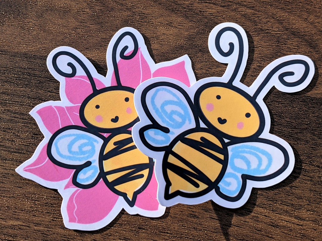 Adorable Bumblebee, Die Cut Vinyl Water-resistant Sticker, Bee Stickers ...