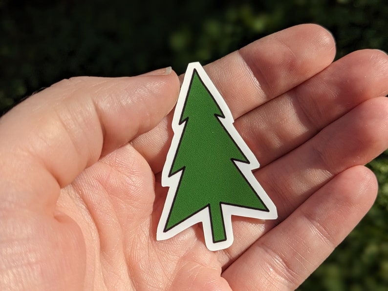 Set of 3 Green Pine Trees Sticker, Christmas Trees, Vinyl Die-cut ...