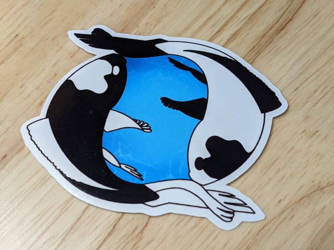 Koi Fish Vinyl Sticker, Black and White Yin and Yang Sticker, Japanese ...