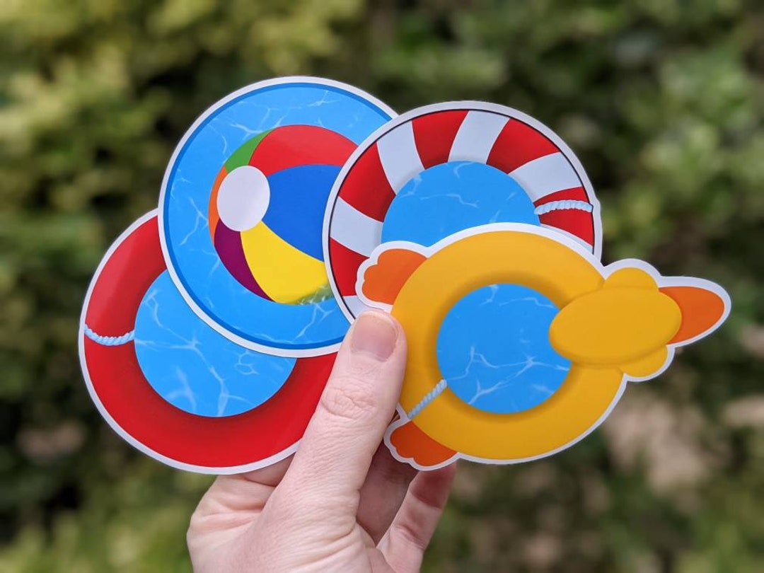 Summer Floaty Pool Stickers, Vinyl Swimming Sticker, Duck Pool Float ...