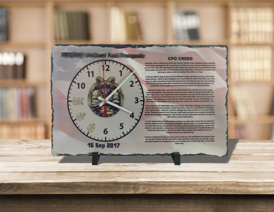 Navy Chief Creed Slate Clock - Etsy