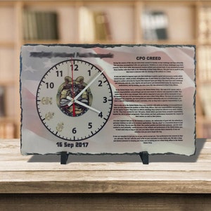 Navy Chief Creed Slate Clock - Etsy