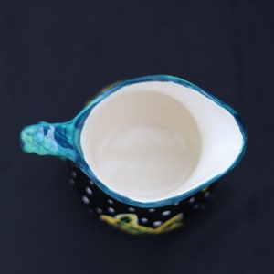 Vintage Hand-painted Pitcher Fish/piranhas Bubbles - Studio Pottery ...