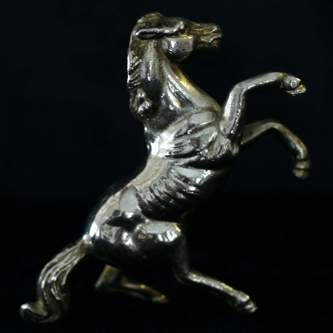 Vintage chrome look metal horse figurine Horse lover Horse | Etsy