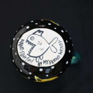 Vintage Hand-painted Pitcher Fish/piranhas Bubbles - Studio Pottery ...