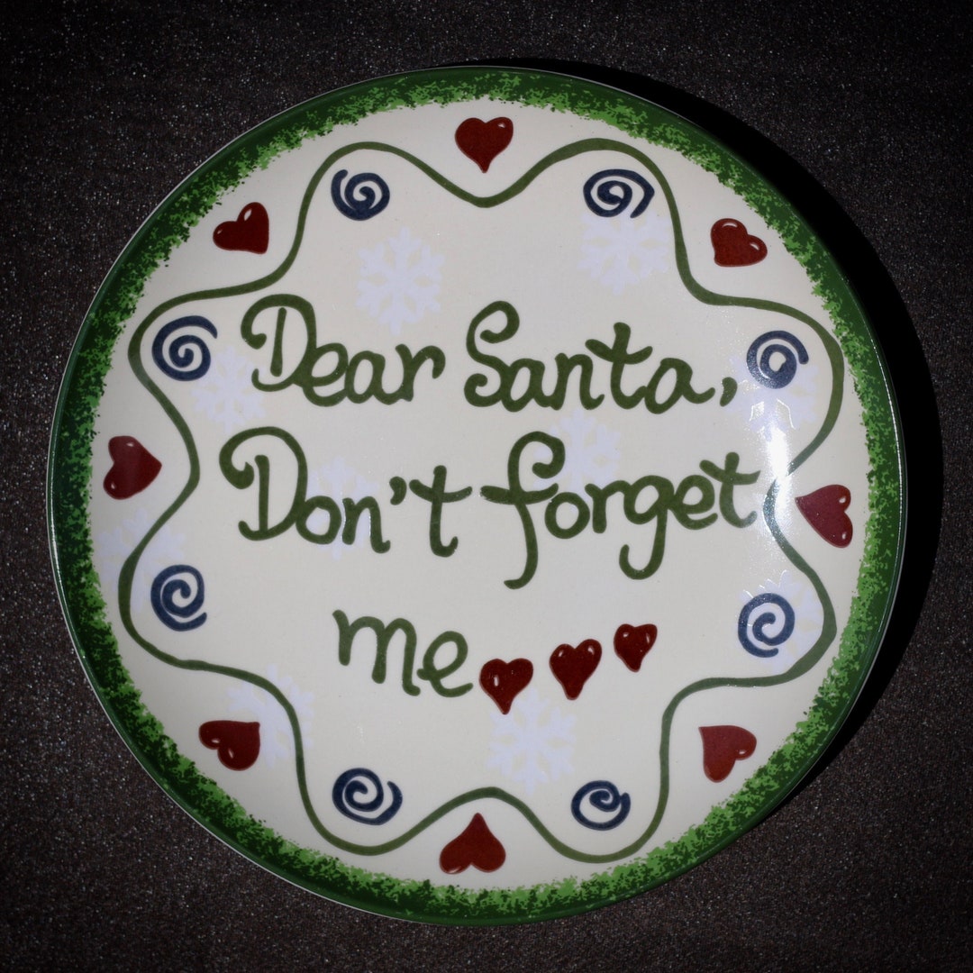 Vintage Children's Santa Snack Plate, Christmas Cookies, Dear Santa Don ...