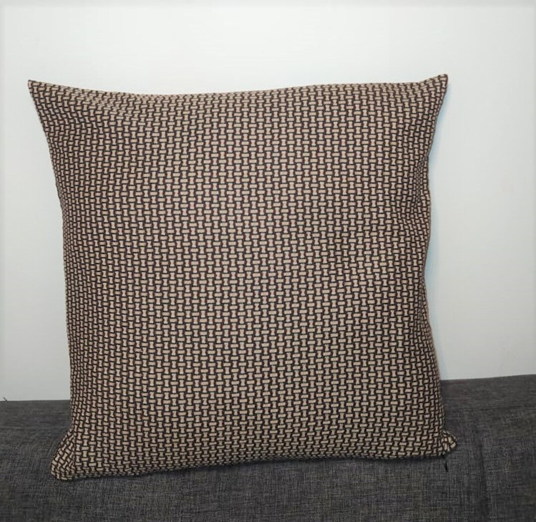 Vintage Cushion Cover Brown Mesh Pattern - Etsy