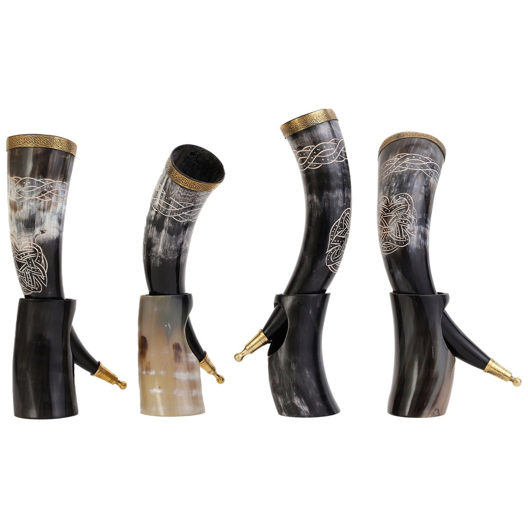 Viking Drinking Horn Game of Thrones Inspired Engraved Medieval Norse ...