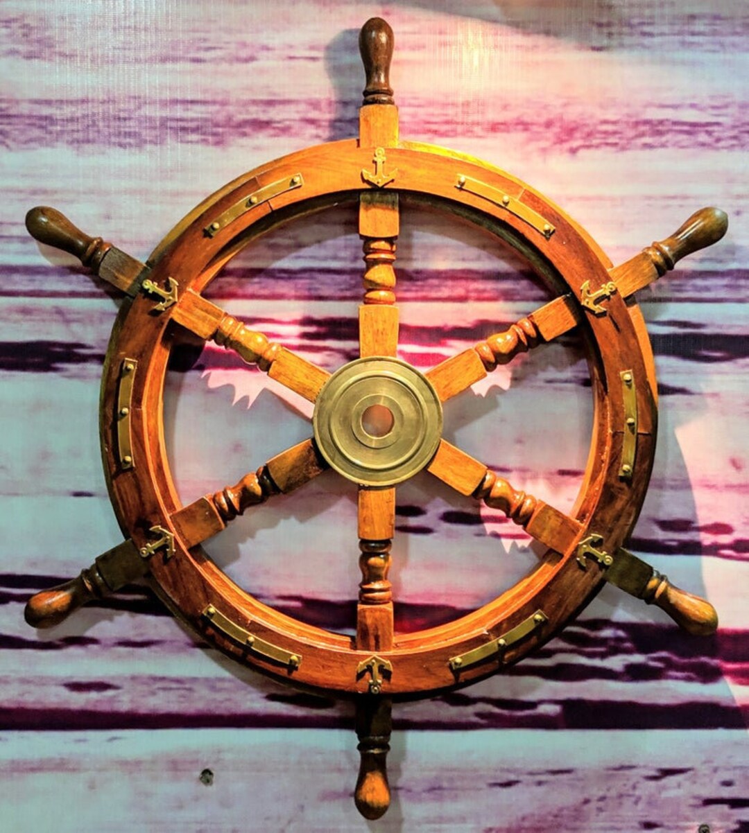 Wooden Ship Wheel Wall and Pirate Décor Pirate Rustic Captain SHIP ...