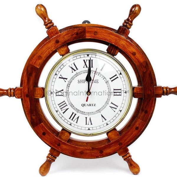 Captain and Boat Wheel Clock - Etsy