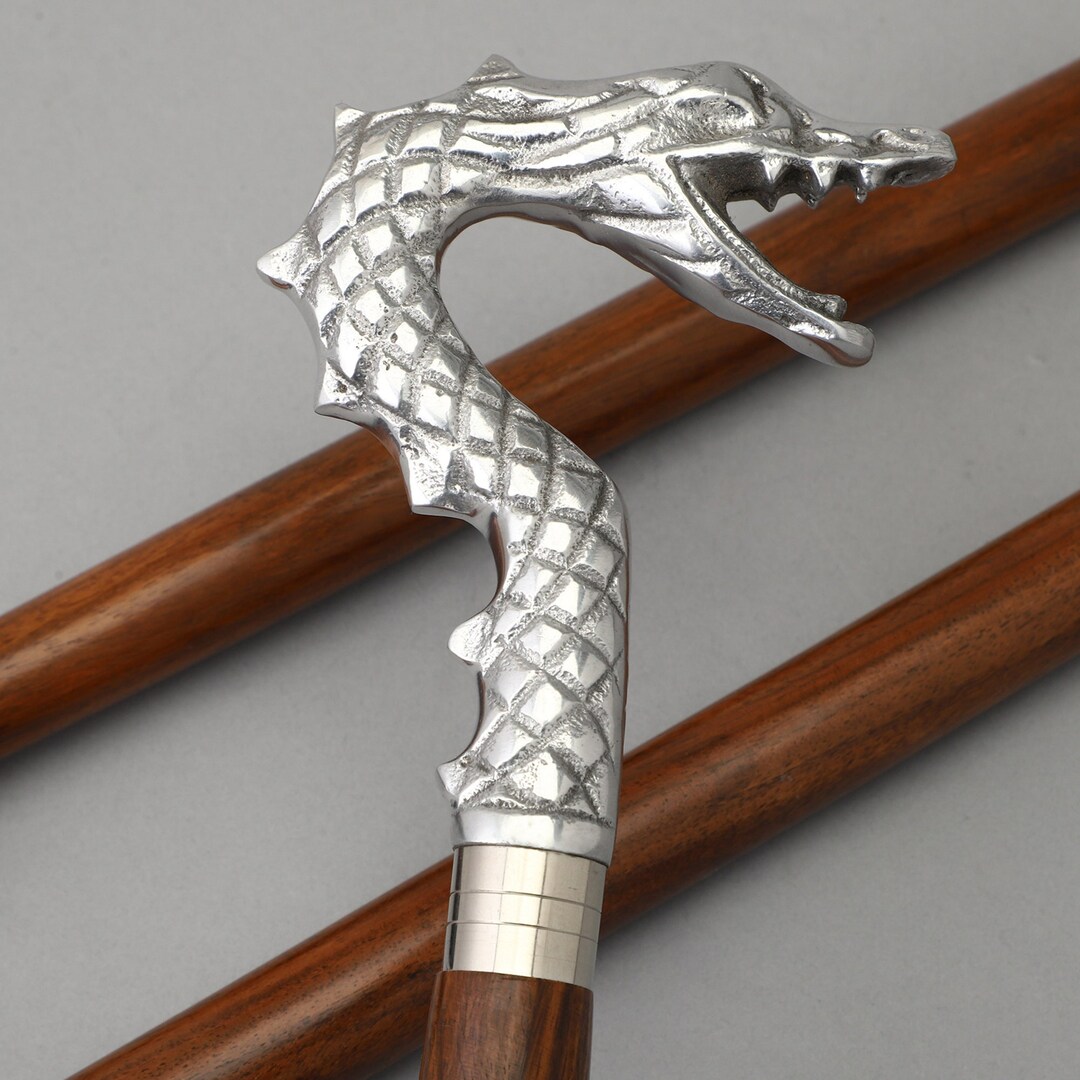 Dragon Wooden Walking Cane for Men and Women Antique Dragon - Etsy