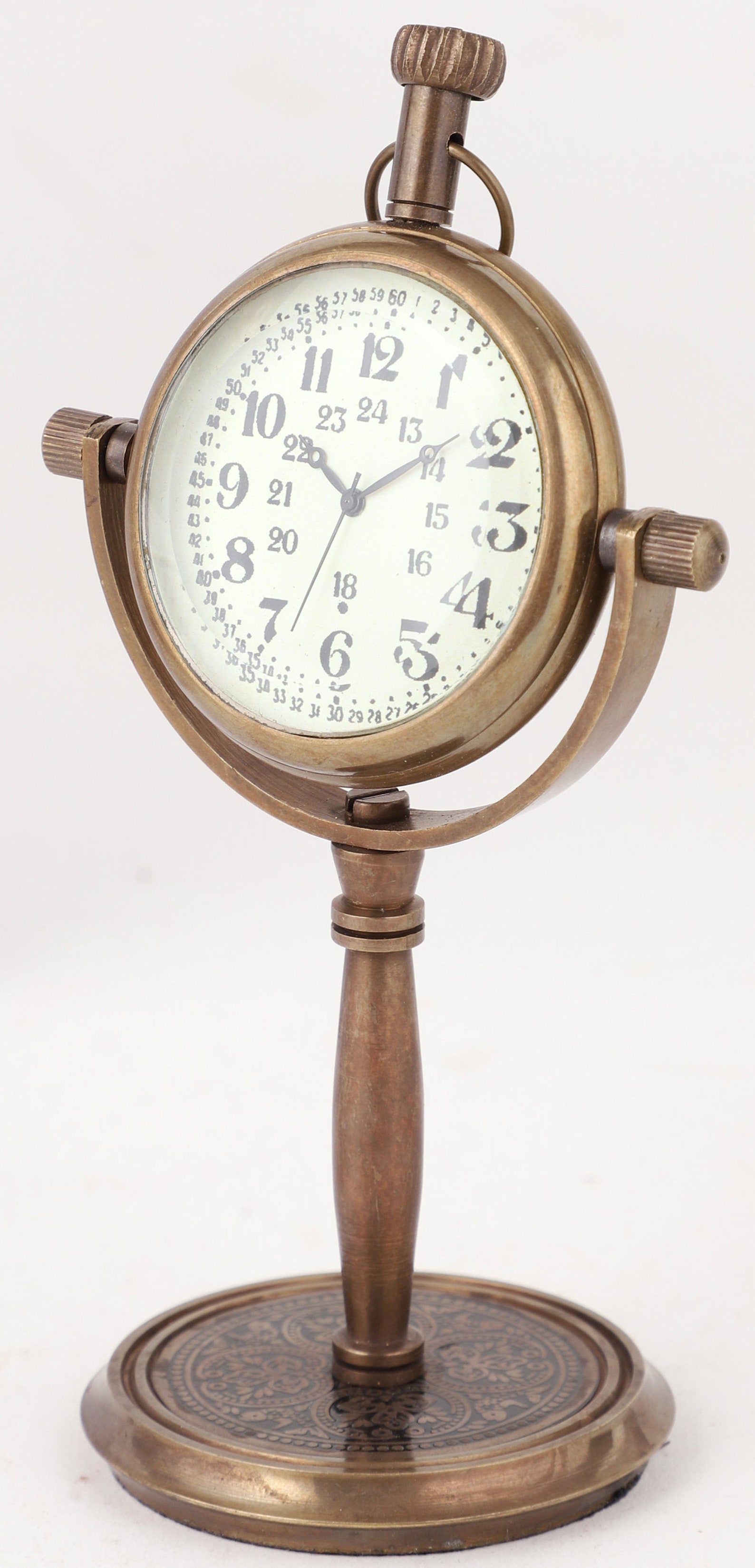 Analog Desk Clock for Office Tabletop Antiquated Brass - Etsy