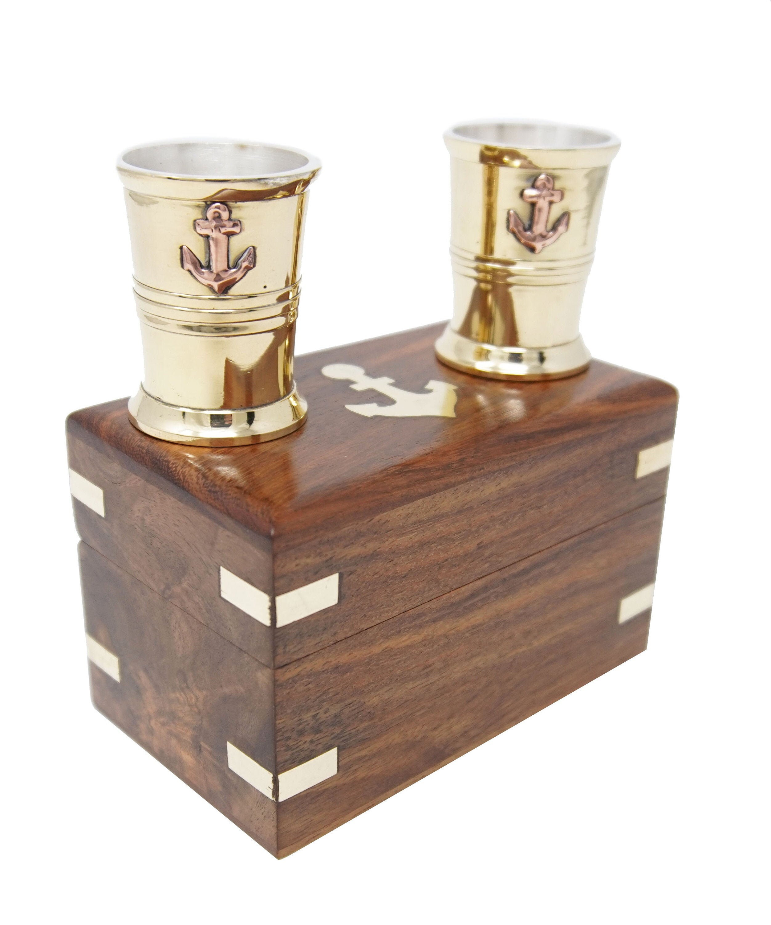2 Shot Mead Glasses Premium Rosewood Storage Case Brass - Etsy UK