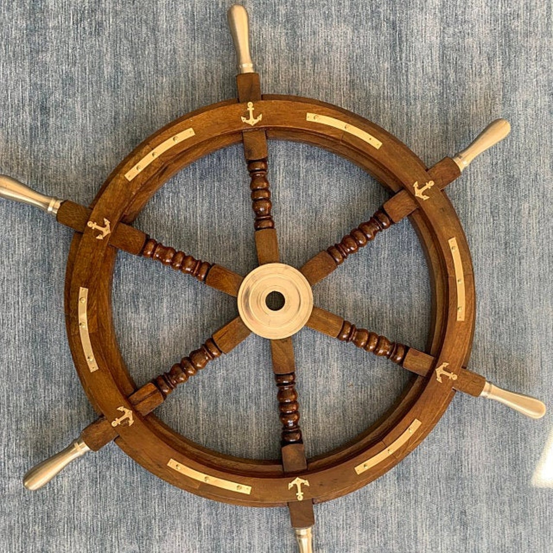 Wooden Ship Wheel Pirate Décor Rustic Captains Wheel Home | Etsy