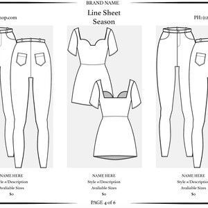 Line Sheet Template | Fashion Design | Product Catalog | Adobe ...