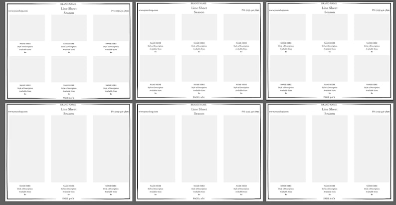 Line Sheet Template | Fashion Design | Product Catalog | Adobe ...