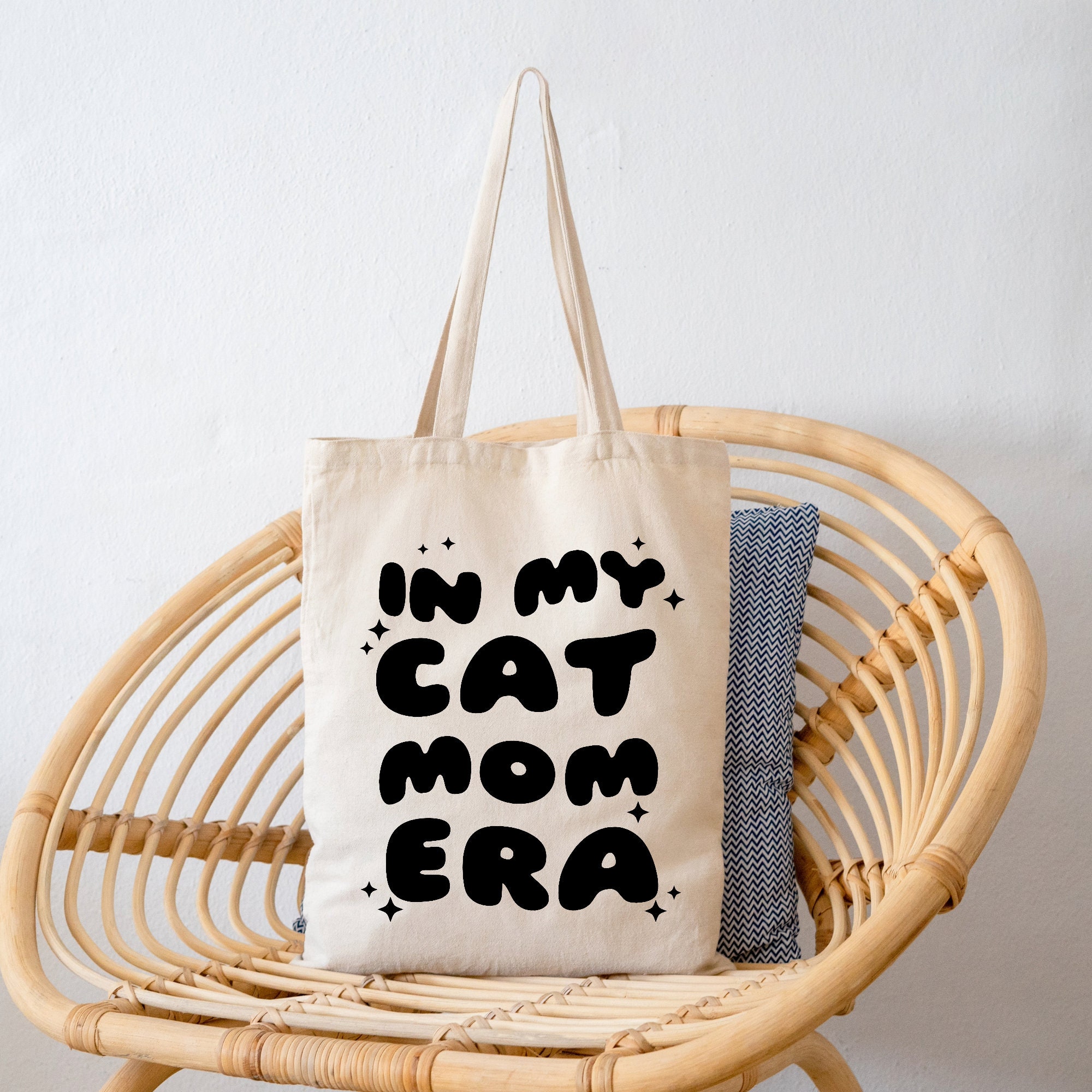 In My Cat Mom Era Canvas Bag Cat Mom Tote Bag Cat Mom Cotton Canvas ...