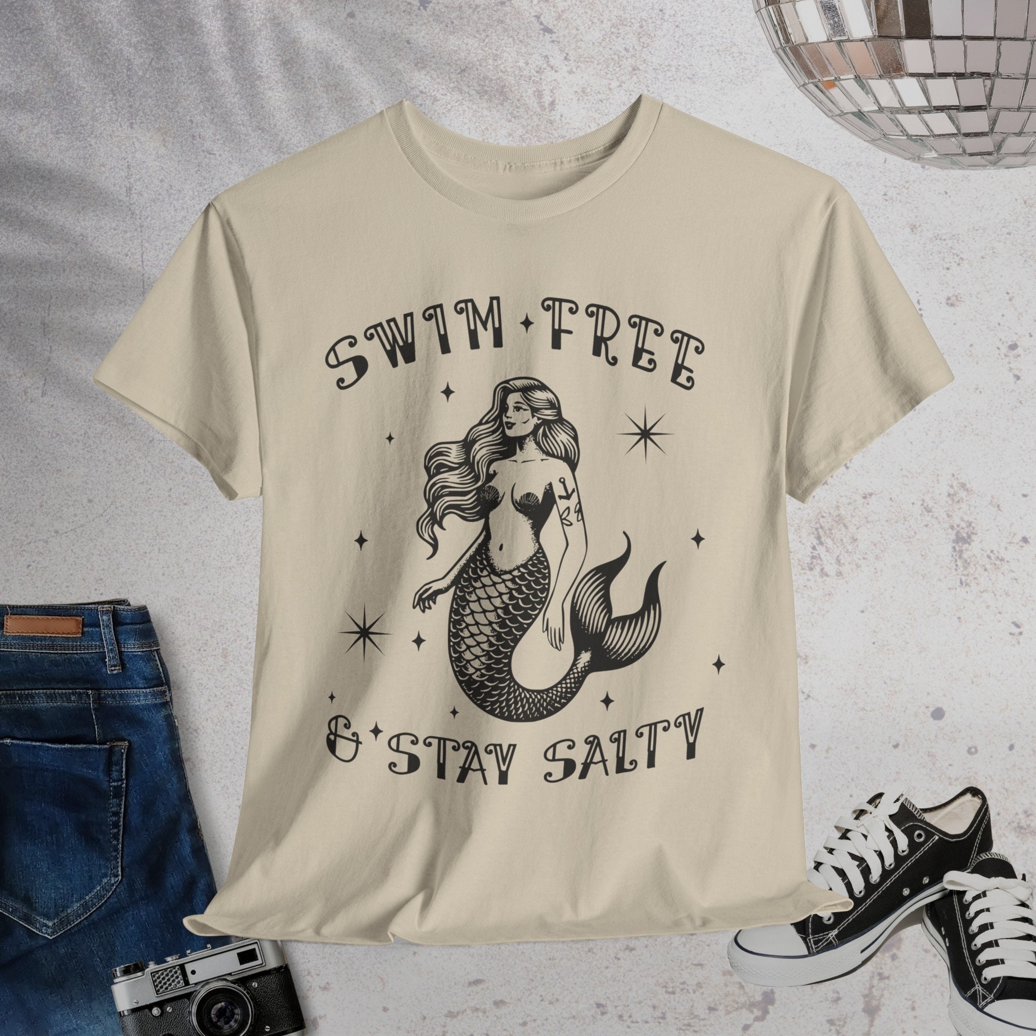 Stay Salty Tattoo Style Mermaidcore Shirt, Vintage Mermaid Shirt ...