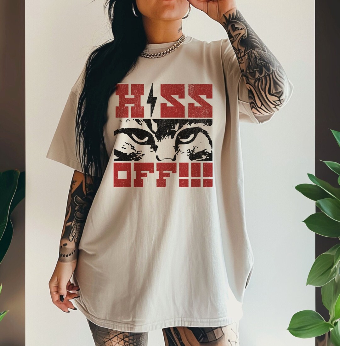 Hiss off Bad Ass Kitty Downtown Girl Shirt, Edgy Rock N Roll Downtown ...