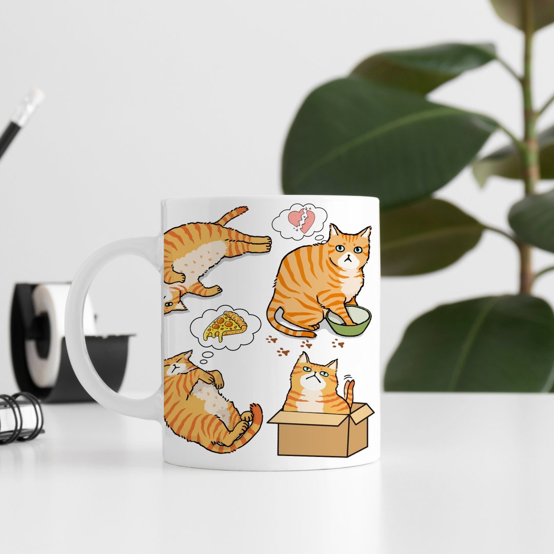 Funny Orange Tabby Cat Mug Grumpy Cat Mug Crazy Cat Lady Mug Cat Dad ...