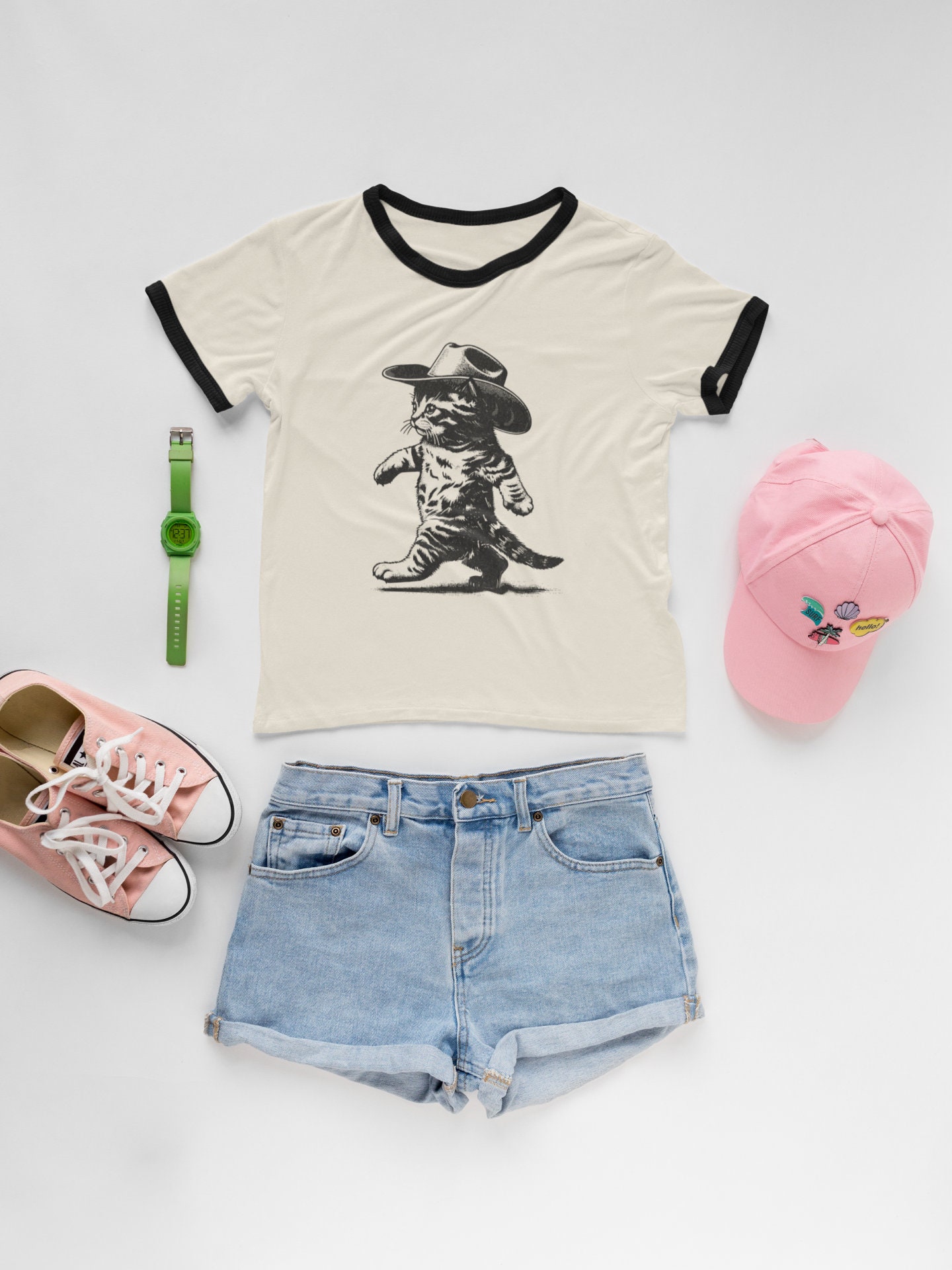 Cowboy Kitty Tshirt, Vintage Cowboy Cat T-shirt, Fun Cowgirl Gift Idea ...