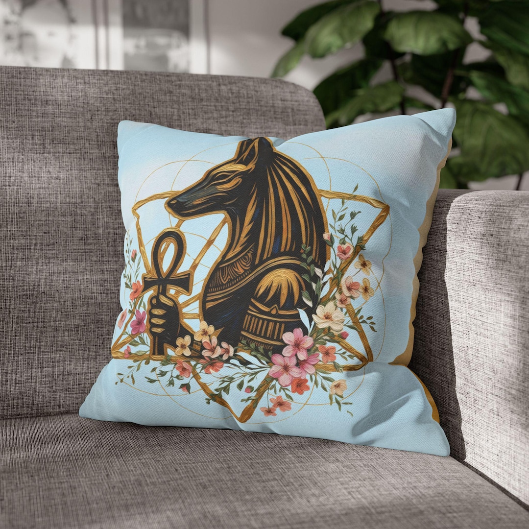 Anubis Egyptian Mythology Pillow Egypt Hieroglyphs Pillowcase Eye of ...