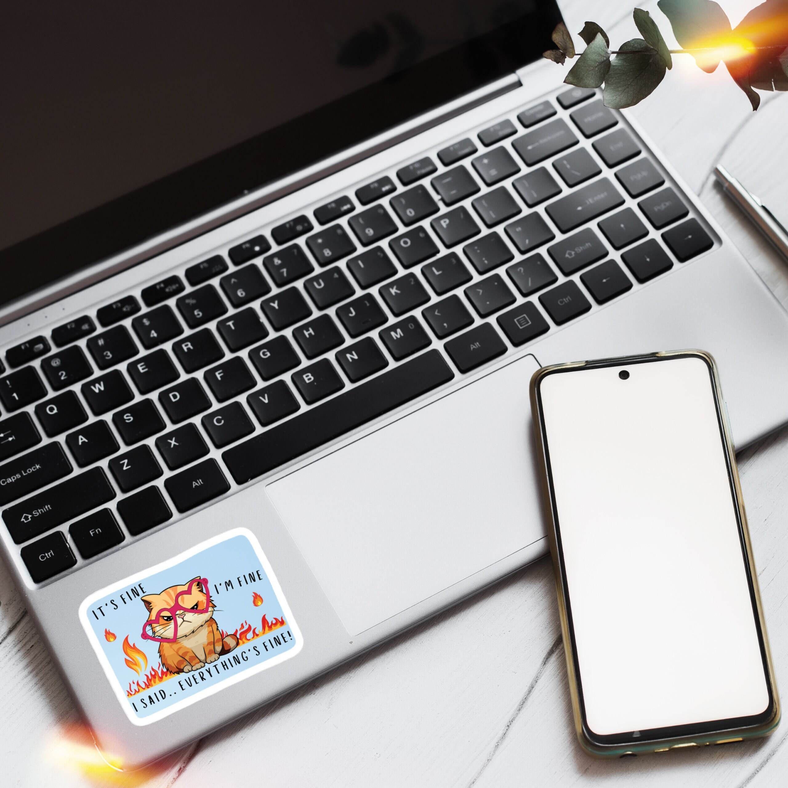 It's Fine, I'm Fine, Everything's Fine Laptop Sticker I'm Fina Vinyl ...