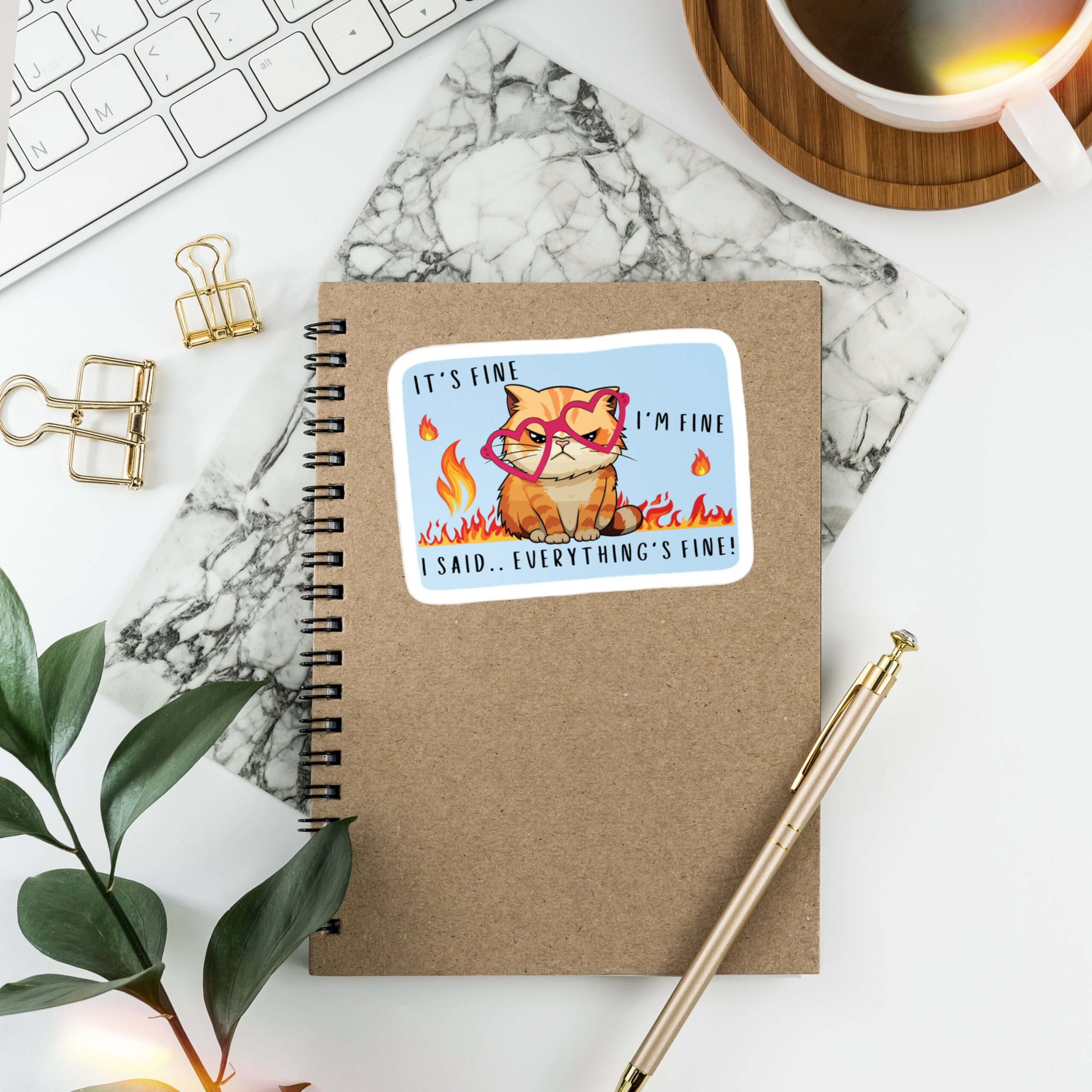 It's Fine, I'm Fine, Everything's Fine Laptop Sticker I'm Fina Vinyl ...