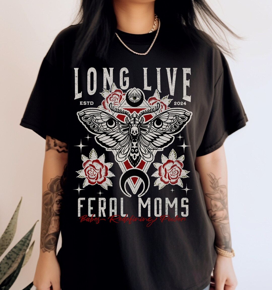 Feral Moms Society Shirt Feral Mom Moth Shirt Feminist Mom Shirt Dark ...