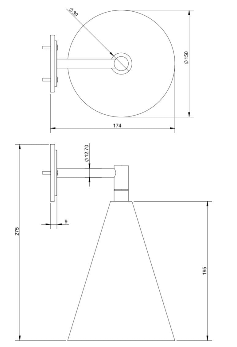 Bronze and Plaster Cone Wall Light - Etsy