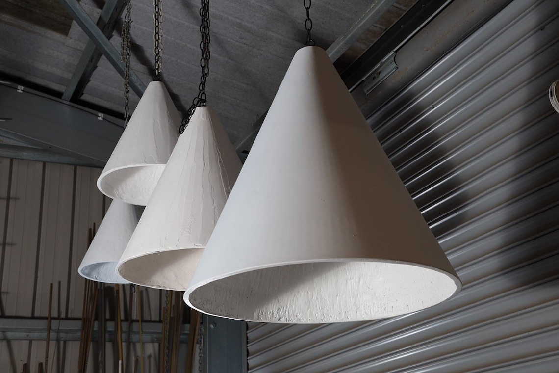 22 Inch Plaster Cone Pendant Light - Etsy UK