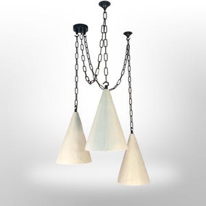 Set of 3 Small Plaster Cone Pendant Lights - Etsy