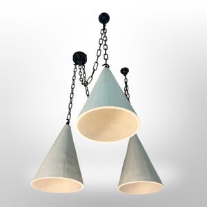 Set of 3 Small Plaster Cone Pendant Lights - Etsy