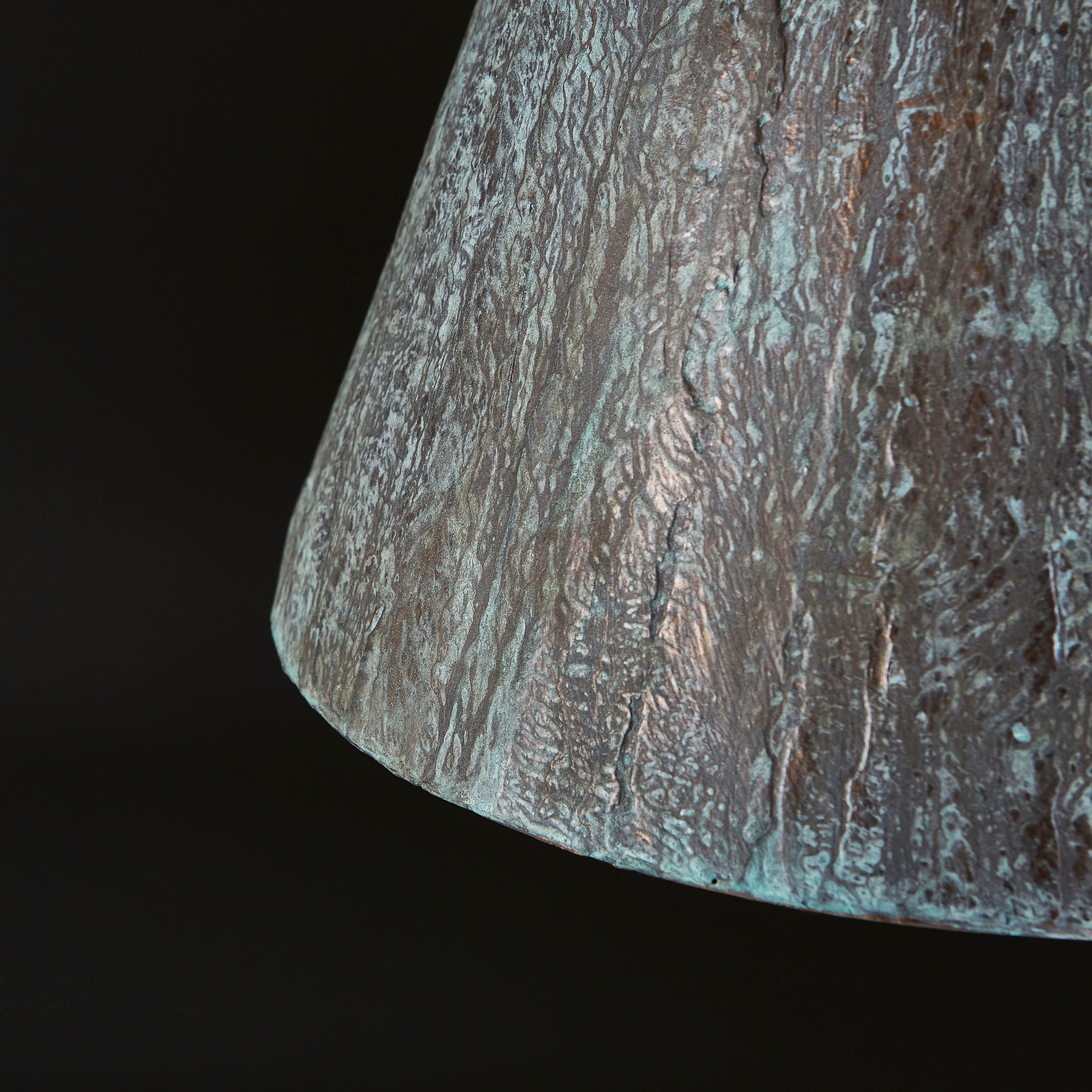 Large Plaster Cone Pendant Hanging Light Shade in Bronze - Etsy