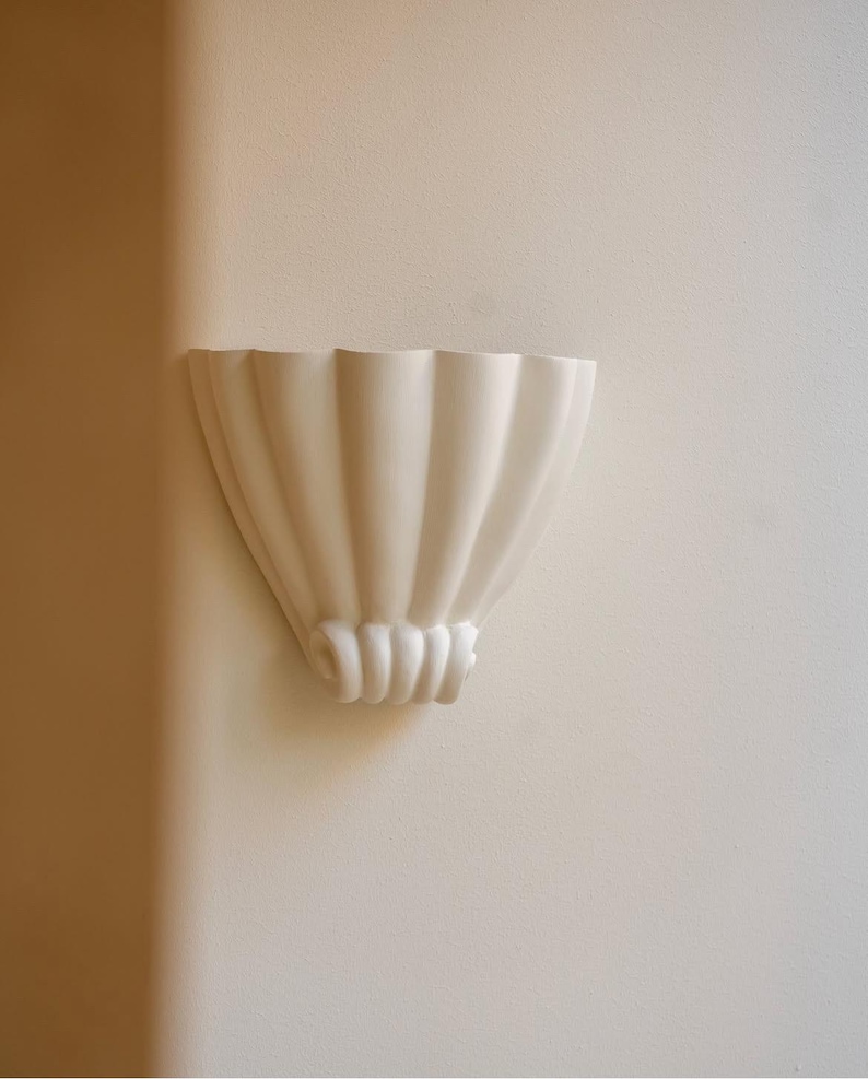 Scallop Hand-painted Plaster Shell Wall Sconce | Lighting - Etsy