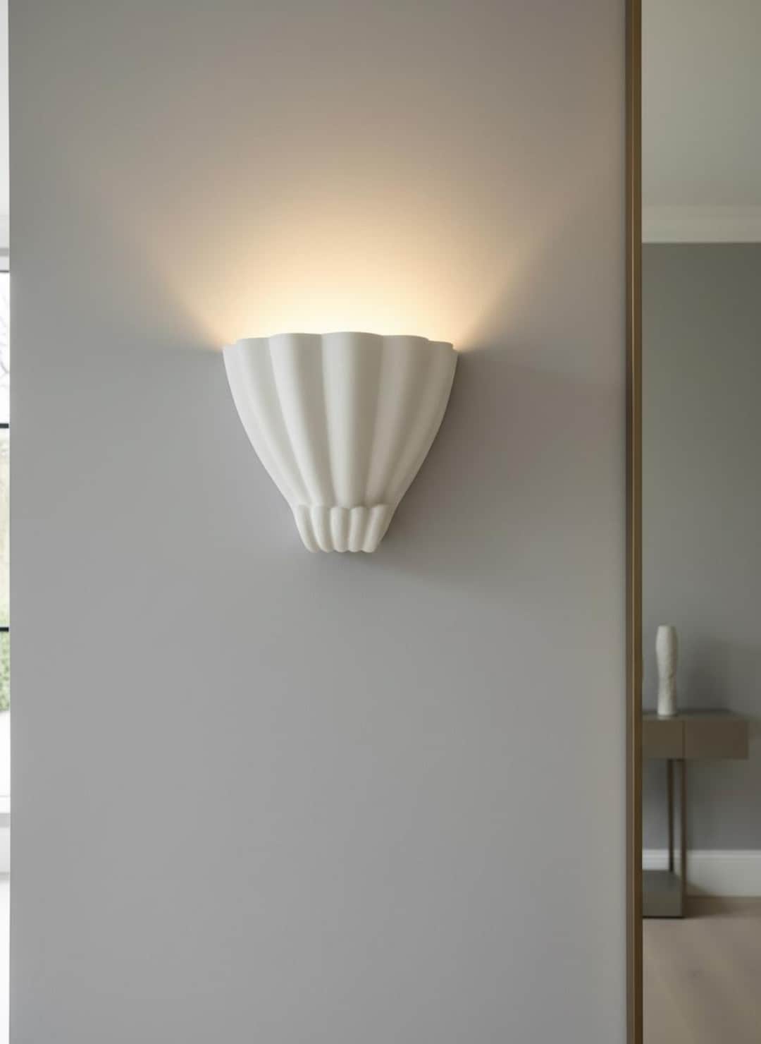 Scallop Hand-painted Plaster Shell Wall Sconce | Lighting - Etsy
