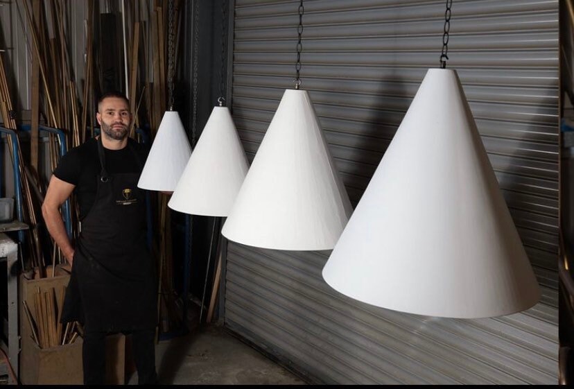 22 Inch Plaster Cone Pendant Light - Etsy UK