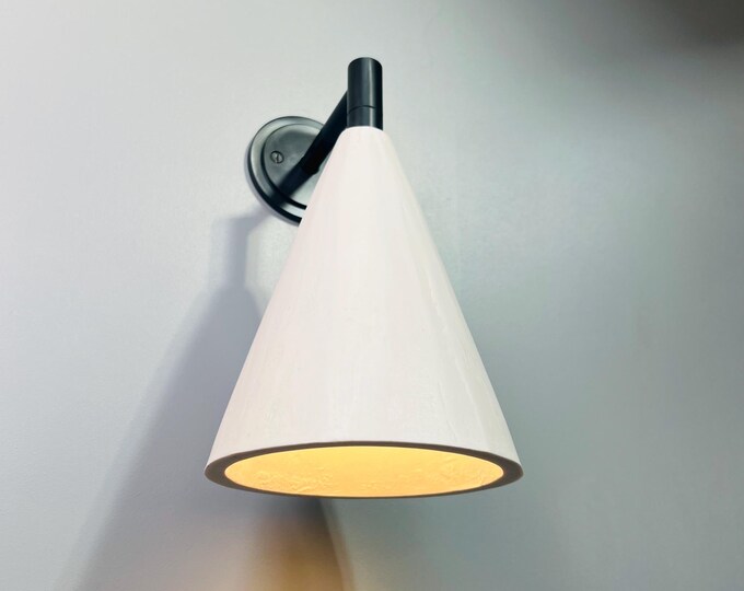 Bronze and Plaster Cone Wall Light - Etsy
