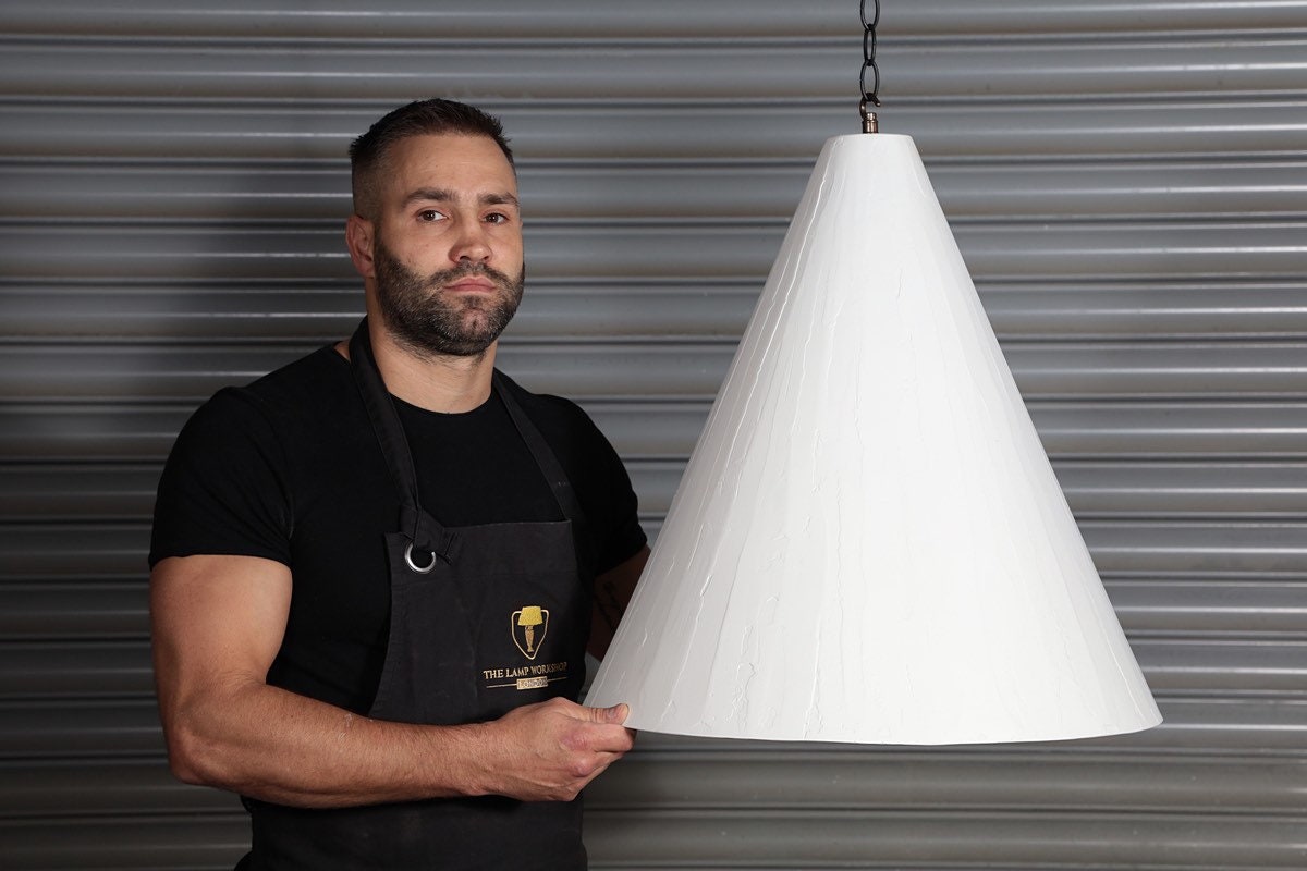 22 Inch Plaster Cone Pendant Light - Etsy UK