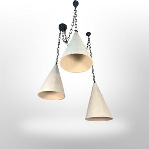 Set of 3 Small Plaster Cone Pendant Lights - Etsy