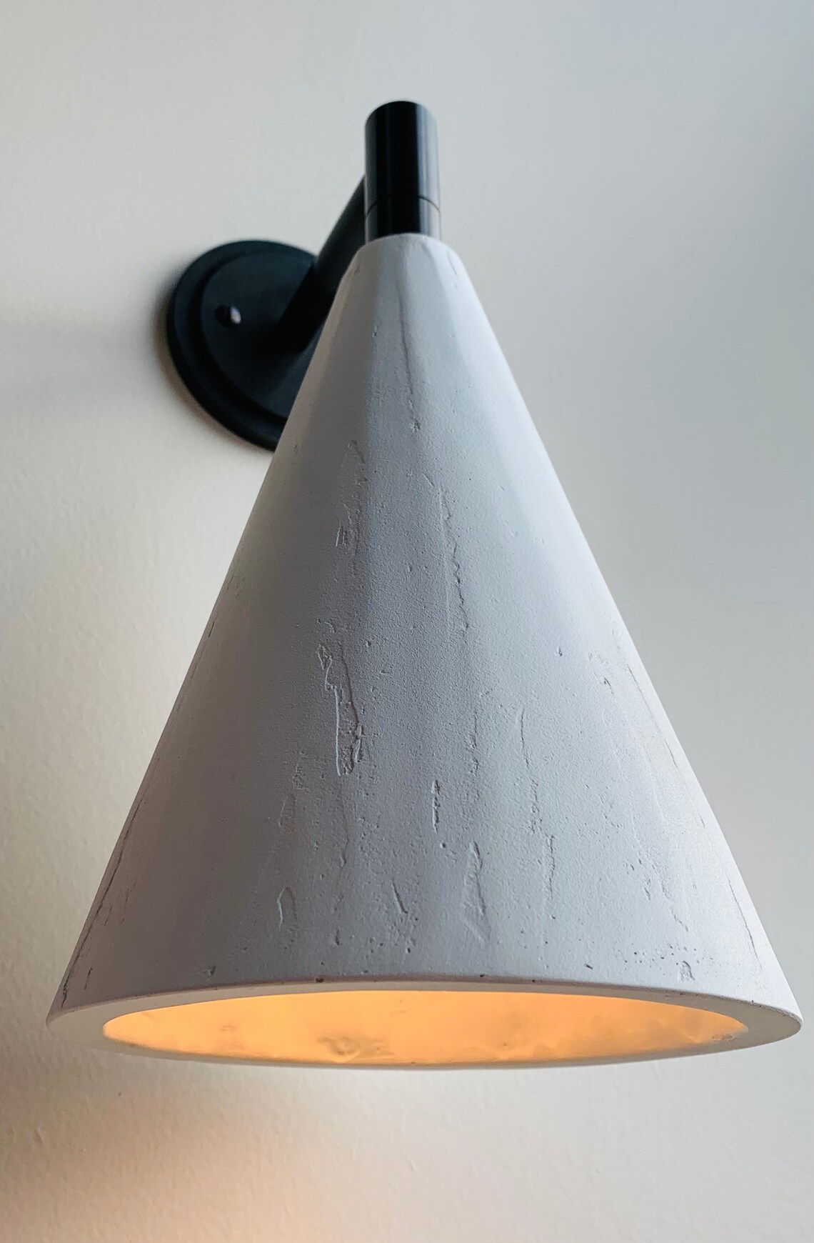 Bronze and Plaster Cone Wall Light - Etsy